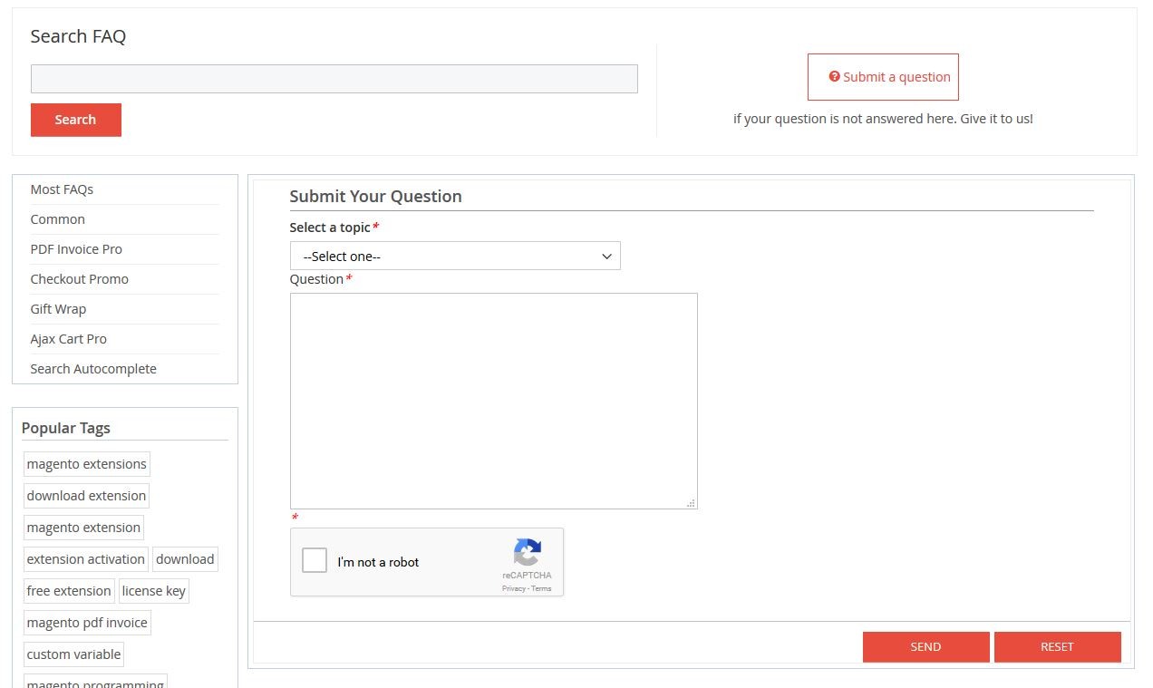 Magento FAQ extension | Magento Knowledge Base Extension
