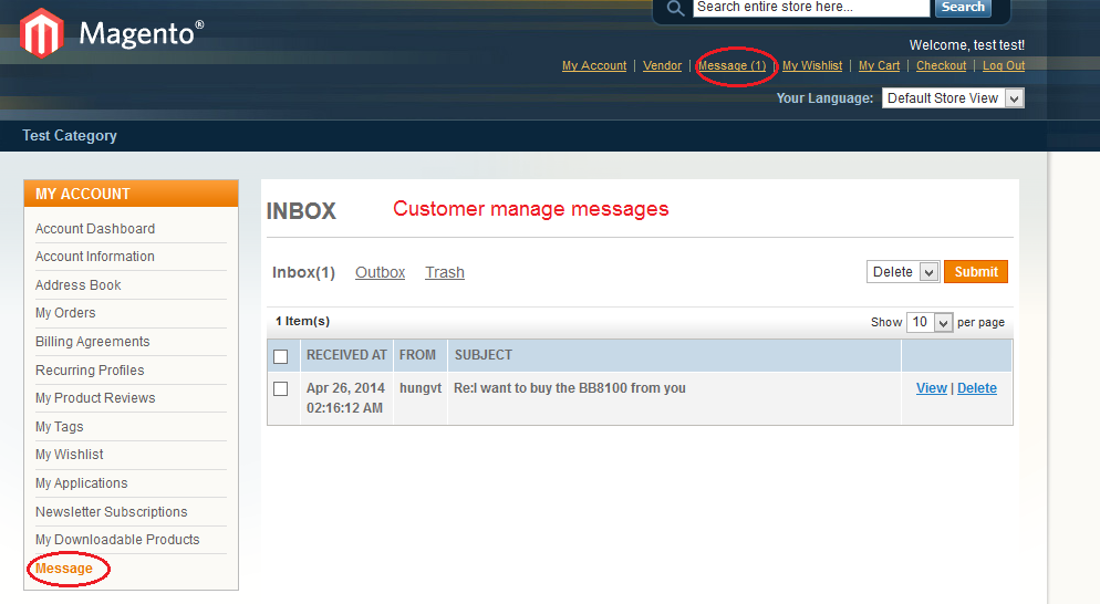 Message System for Magento Marketplace Extension, Magento Multiple Vendors Extension