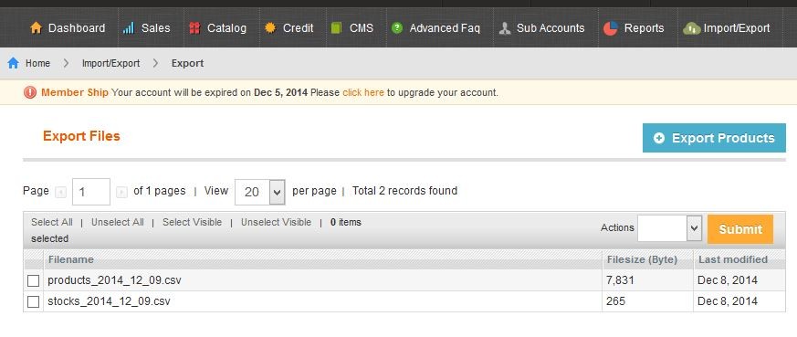 Mass Import/Export Products - Multiple Vendor Extension