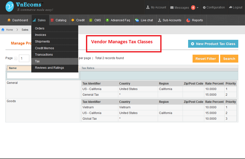 Vendor Tax - Multiple Vendor Extension - Magento marketplace extension