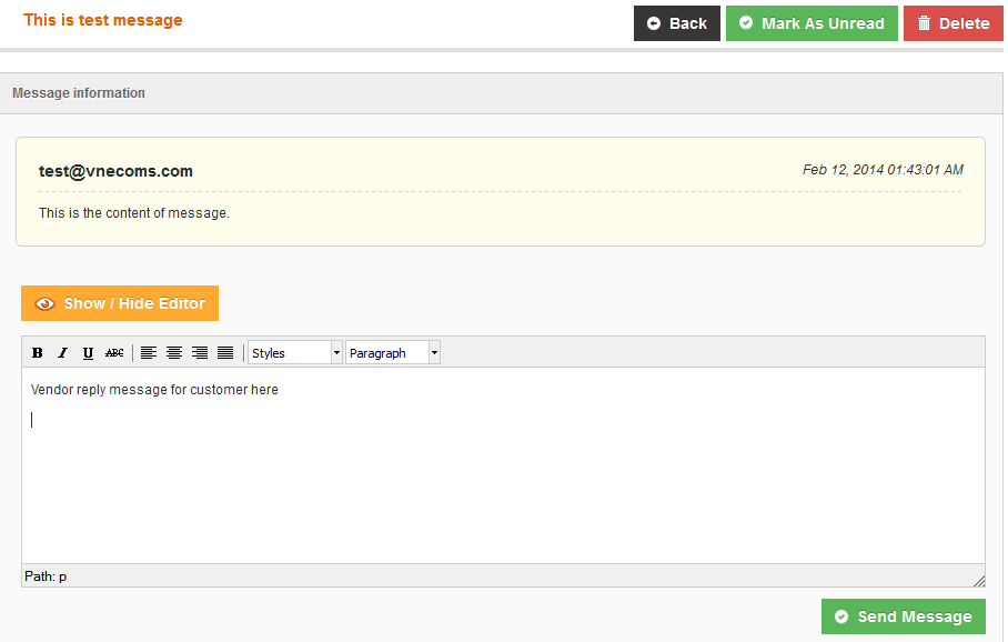 Message System for Magento Marketplace Extension, Magento Multiple Vendors Extension