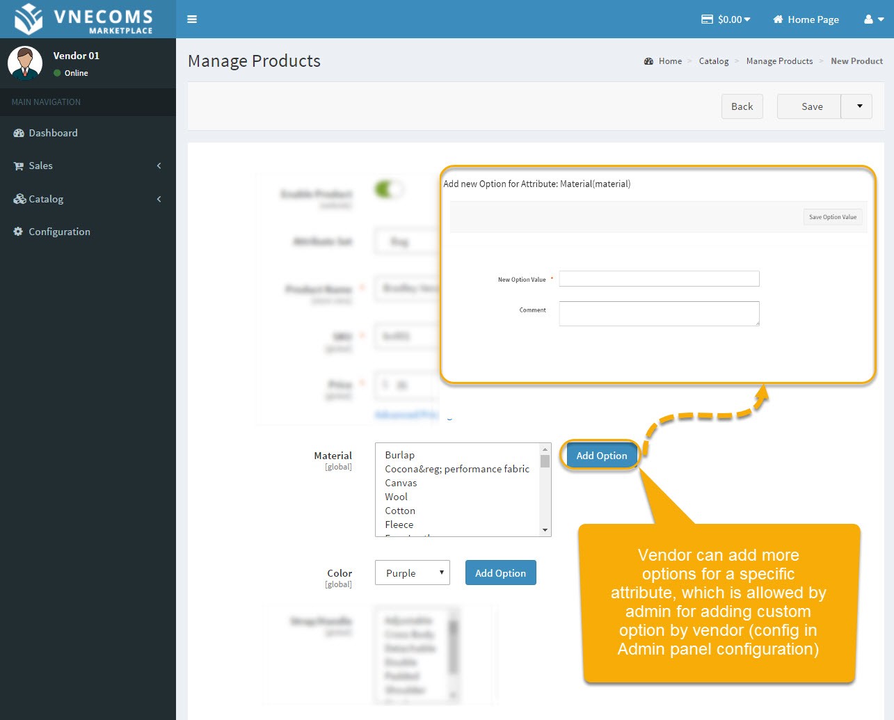 Vendor Attribute Option for Magento2 Marketplace Extension, Product ...